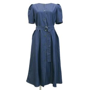 エニィスィス エニシス anySiS 弓桁いずみコラボ パーフェクトフィット ワンピース デニム 2 インディゴ 半袖 ベルト付き レディース 051-202403290421 | ベクトルパーク