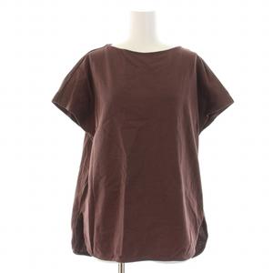 プラステ PLST 23SS クールタッチコットンラウンドヘムTシャツ カットソー 半袖 ボートネック フレンチスリーブ F 茶 ブラウン 122301121 /BB レディース 081 ...