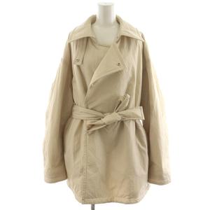 アメリヴィンテージ Ameri VINTAGE 22AW LADY OVER ECO DOWN COAT ダウンコート ミドル丈 リボン付き ナイロン アウター M ベージュ ...