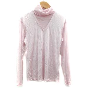 ハネカ HANEKA カットソー 長袖 タートルネック シースルー シルク 40 ピンク /YM23 レディース 171 ...