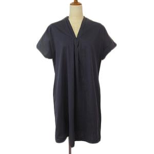 ドゥクラッセ DoCLASSE ワンピース Vネック タック フレンチスリーブ L 紺 ネイビー レディース 176-902403180015 | ベクトルパーク